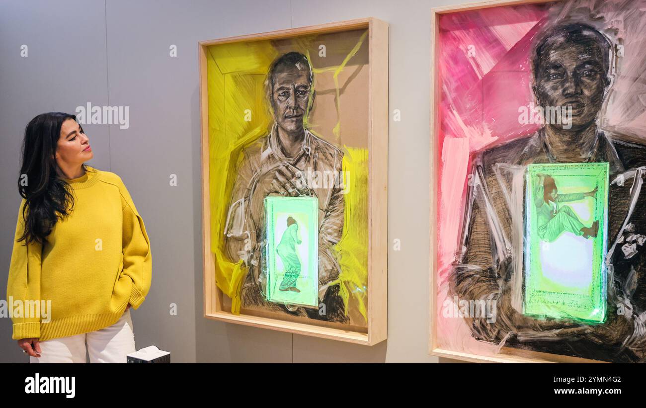 London, UK. 22nd Nov, 2024. The artist in the third room, containing ...