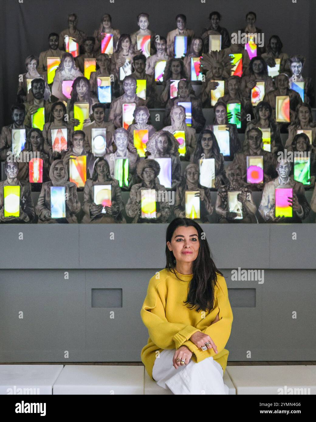 London, UK. 22nd Nov, 2024. The artist with 'Congregation'. Es Devlin ...