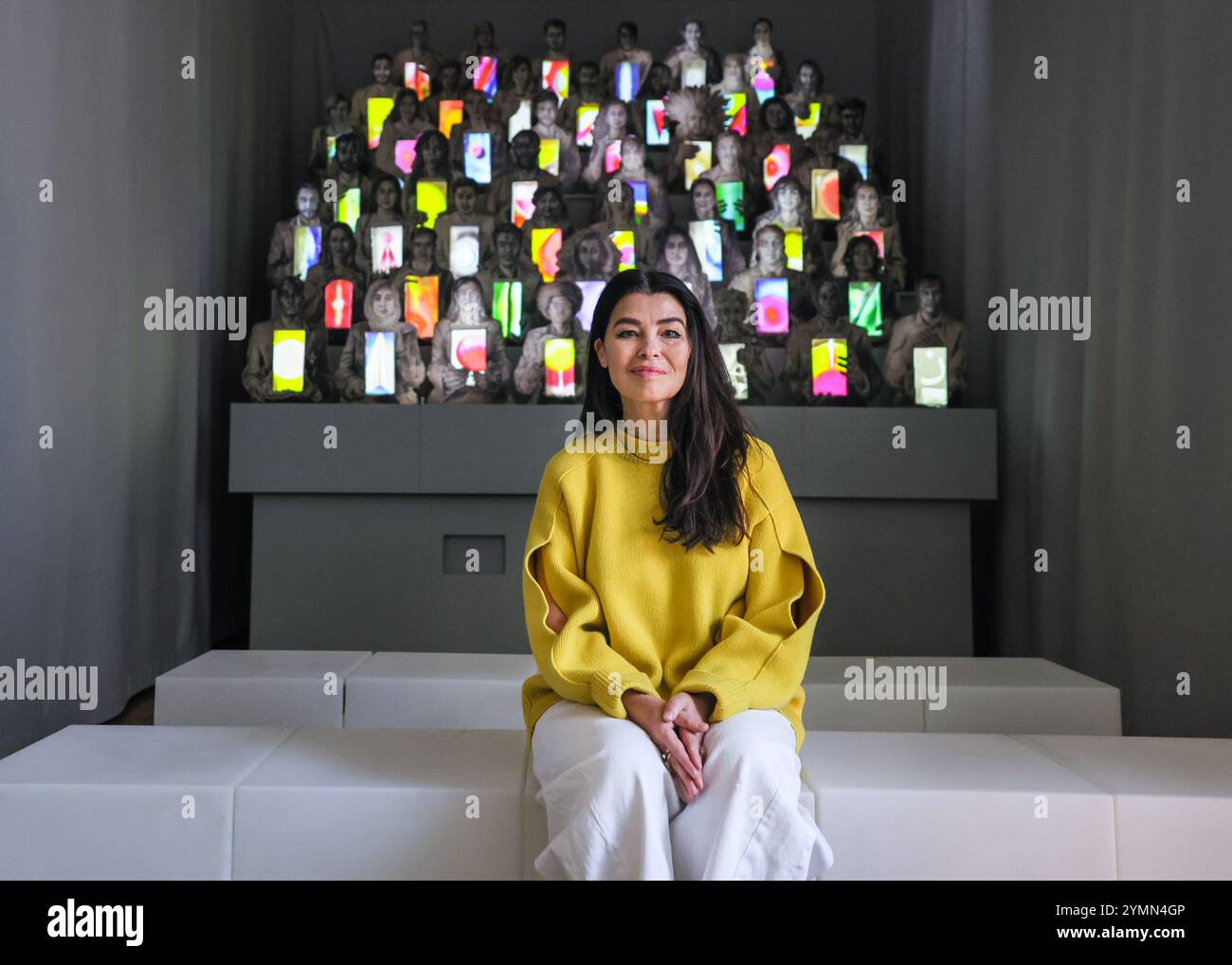 London, UK. 22nd Nov, 2024. The artist with 'Congregation'. Es Devlin: Face to Face: 50 ...