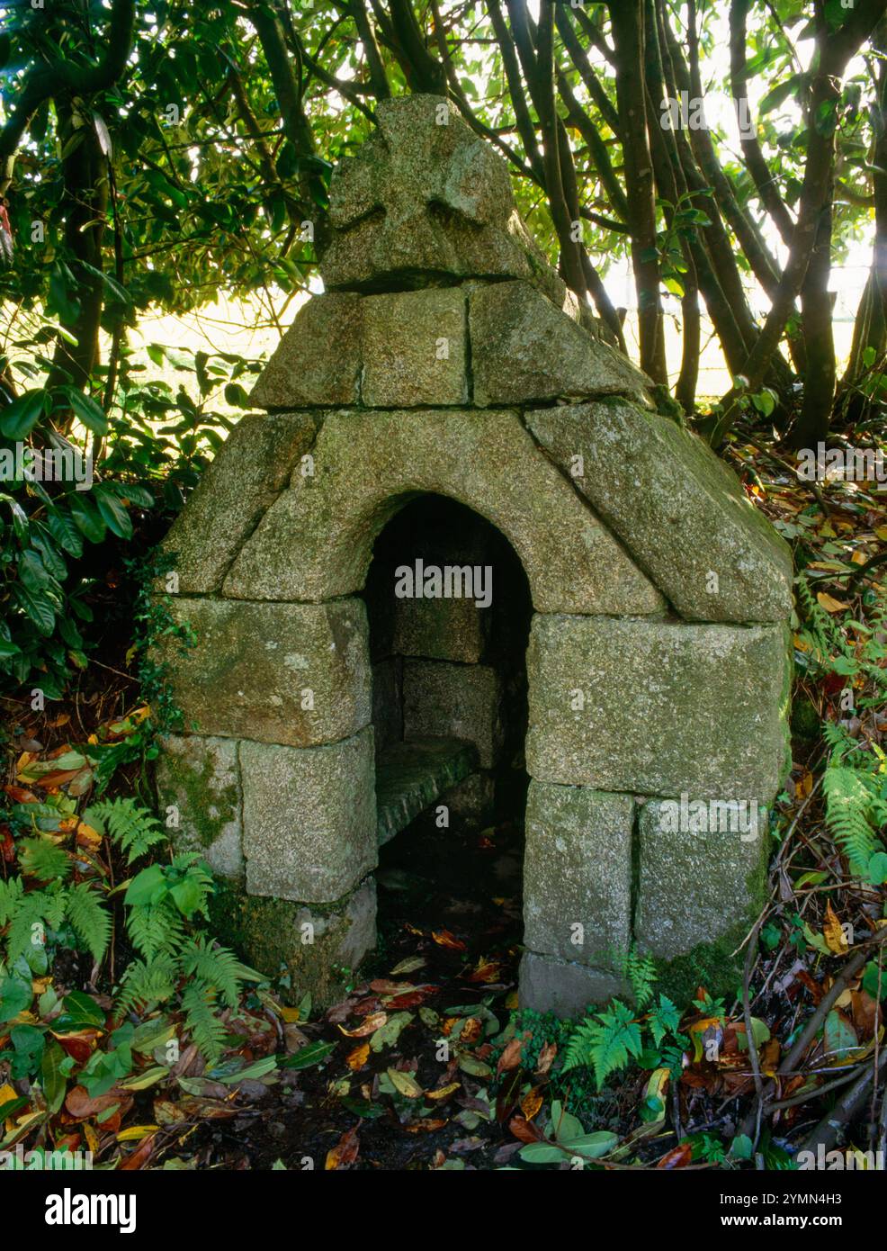 View SSW of St Cuby's Well, Duloe, Cornwall, England, UK, showing the ...