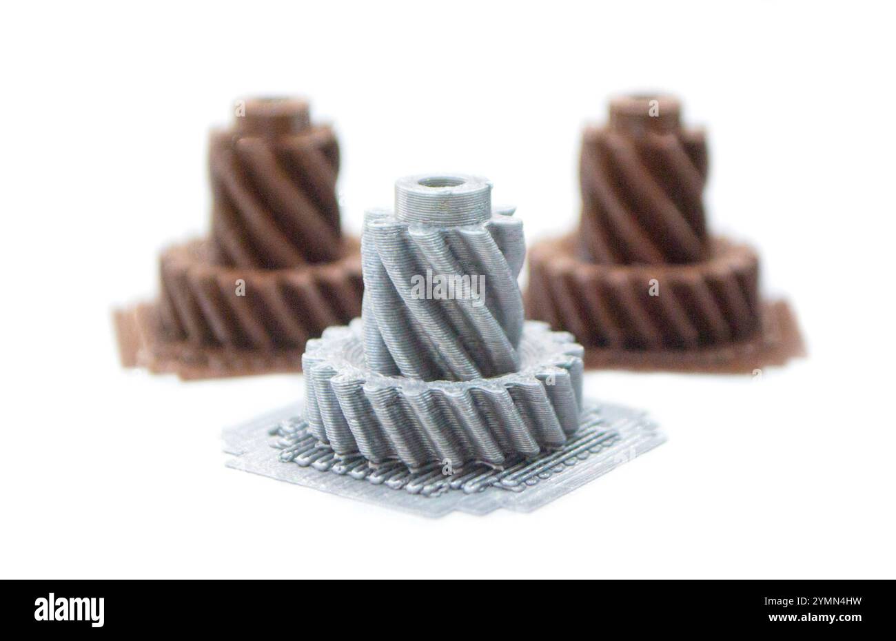 Abstract object printed on 3D printer from photopolymer isolated on ...