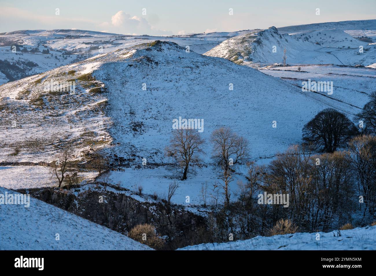 A snowy winter view near Earl Sterndale - Hitter Hill is in the ...