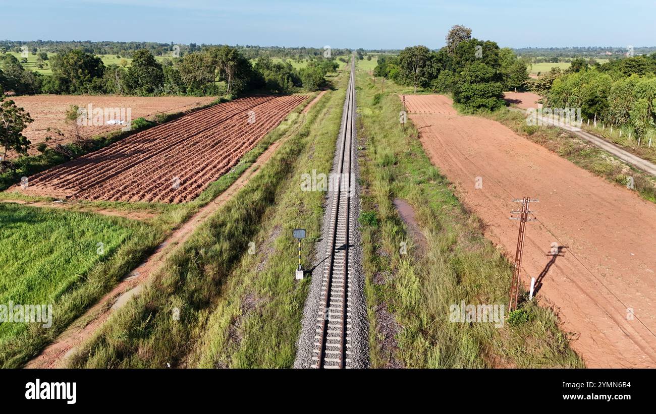 Aerial view of a Railway Stock Photo - Alamy