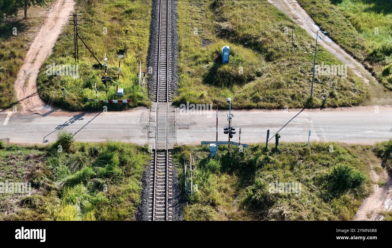 Aerial view of a Railway Stock Photo - Alamy