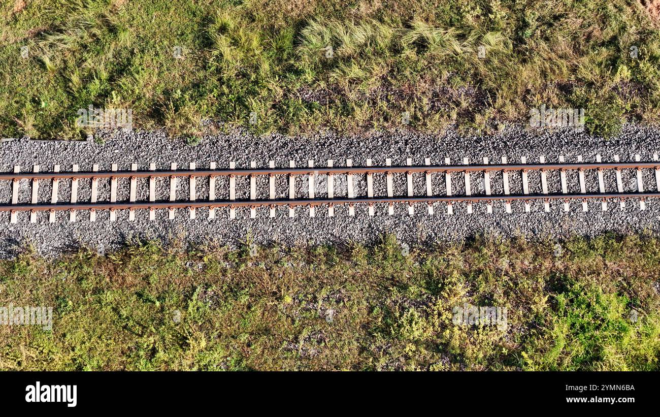 Aerial view of a Railway Stock Photo - Alamy