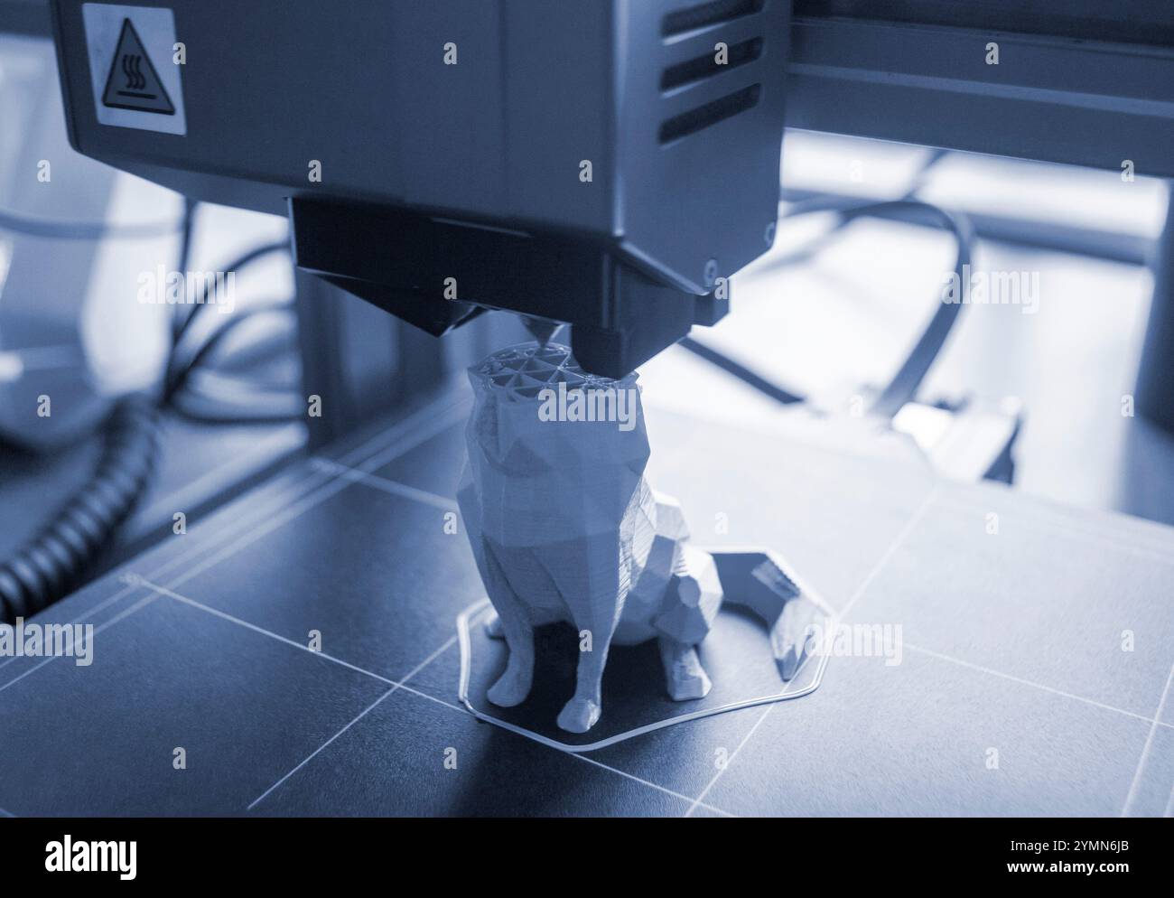 3D printer close-up. The process of working of 3D printer. 3D printer ...