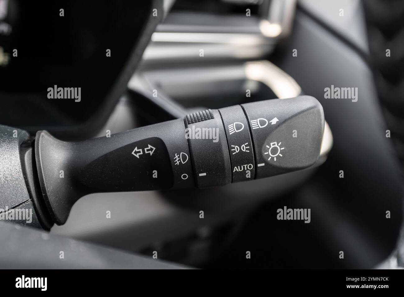 Close-up view of the car headlight switch controls Stock Photo - Alamy