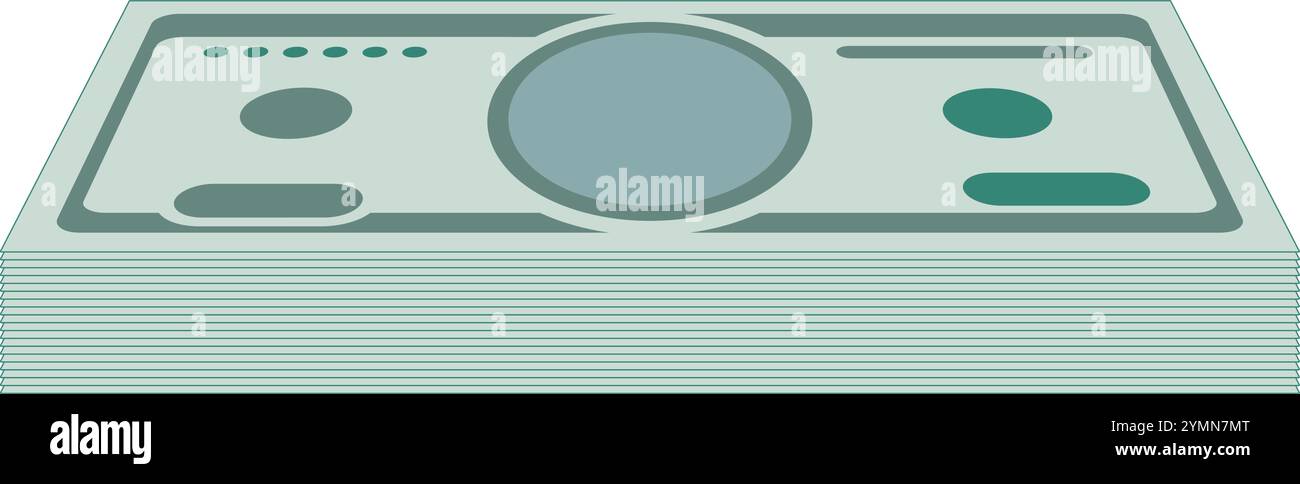 Green paper money bill stack. Cash pack isolated on white background ...