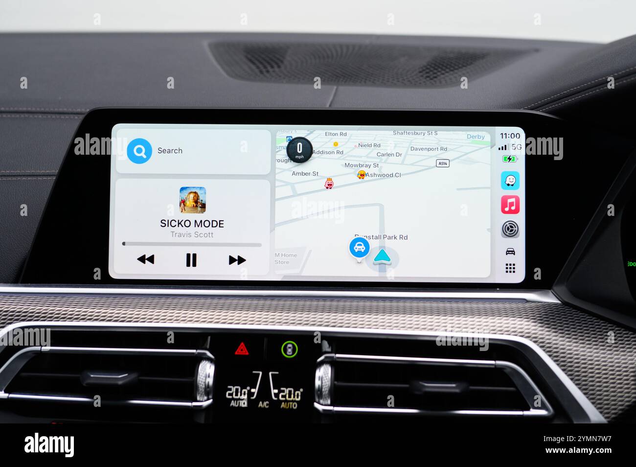 Derby, UK - 03 Nov 2024: BMW 330e Cockpit Featuring Apple CarPlay ...