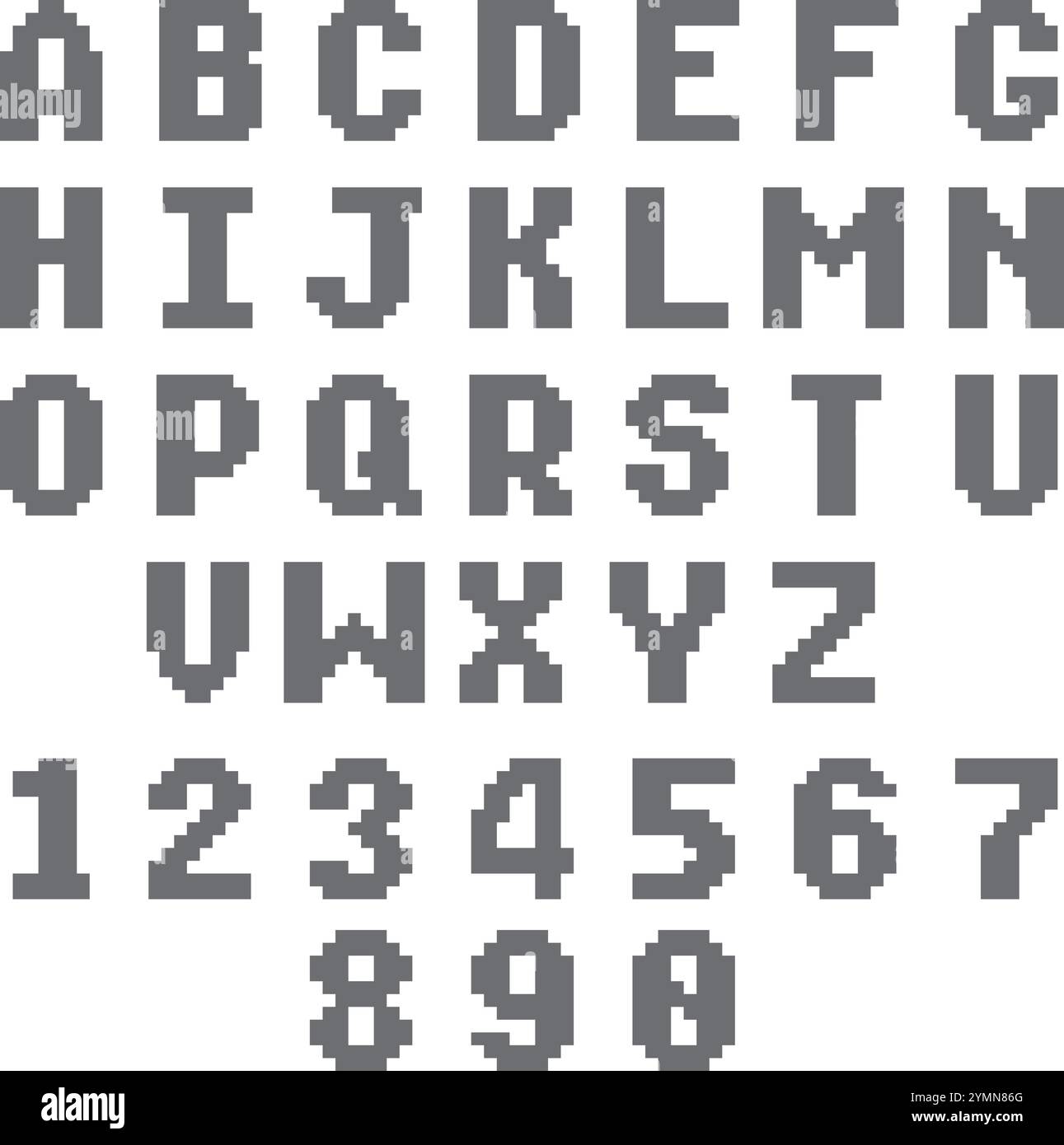 Retro pixel alphabet. Digital 8 bit game font isolated on white background Stock Vector Image ...