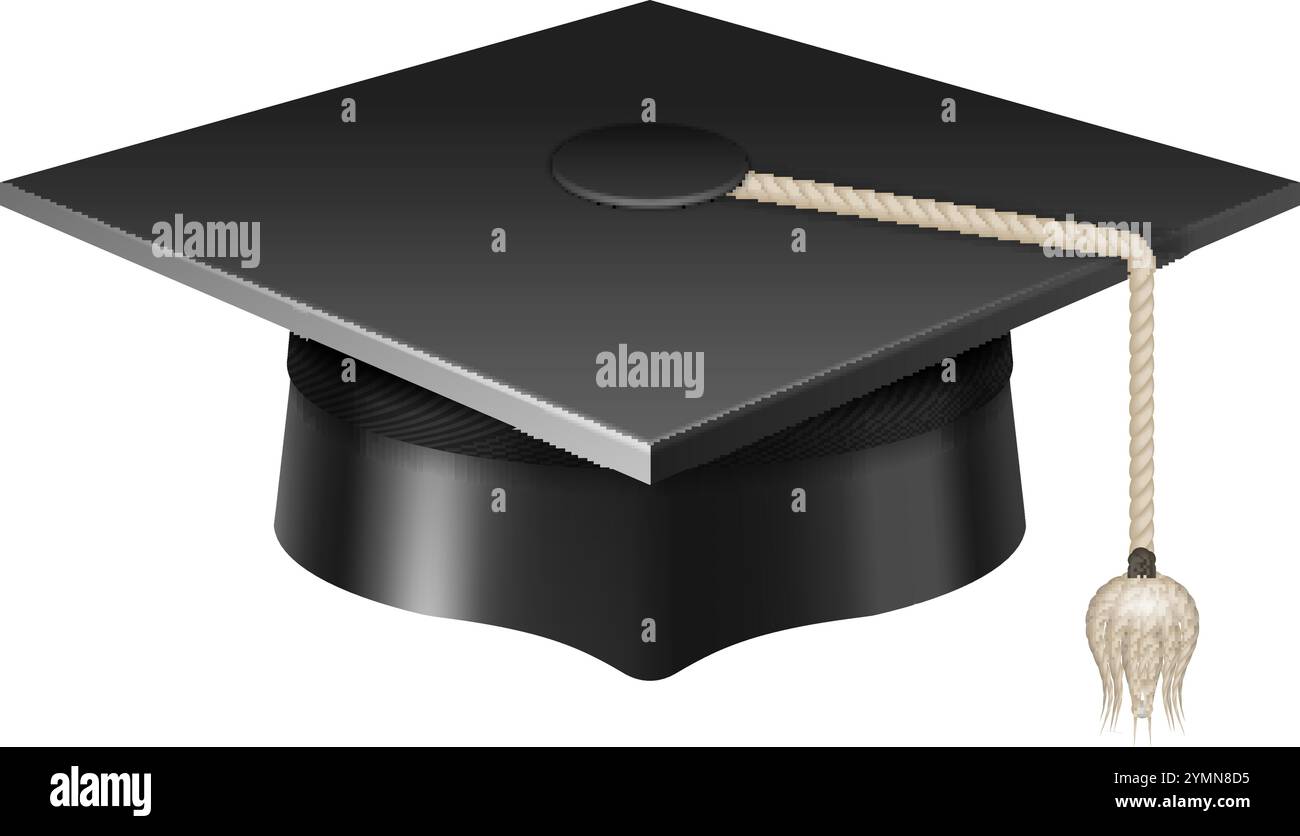 Mater degree cap. Academic hat realistic mockup isolated on white ...