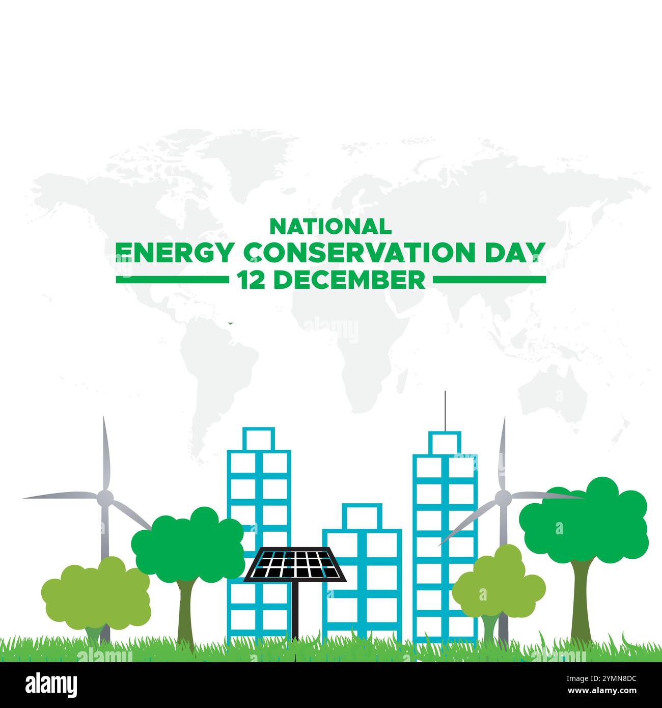 National Energy Conservation Day. December 14. Template for background ...