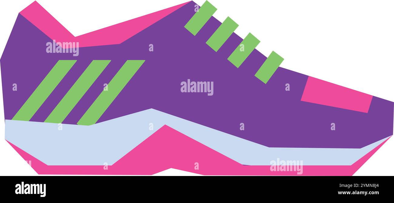 Neon sneaker icon. Color fashion shoe symbol isolated on white ...