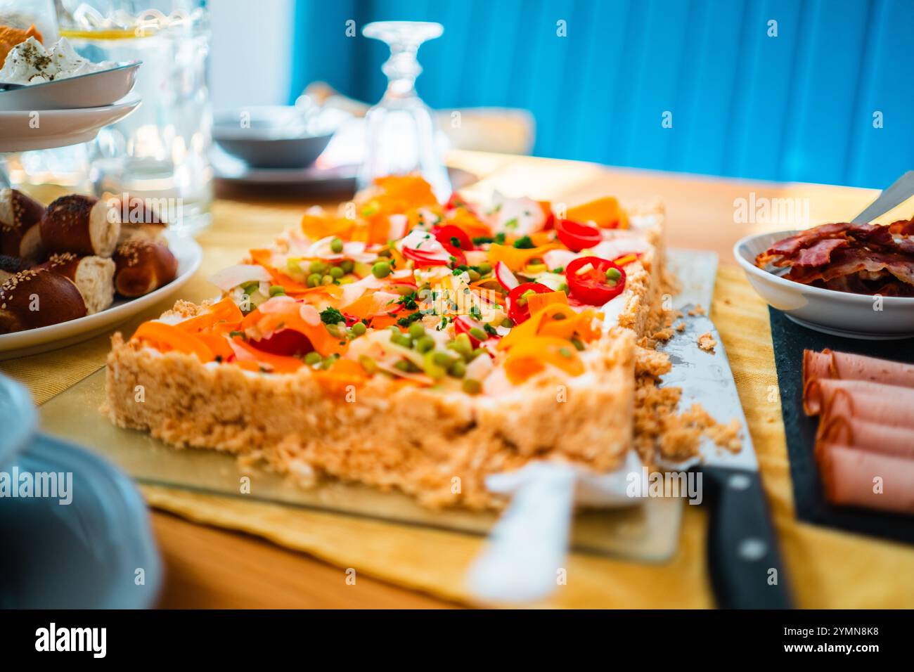 Variety breads arranged on table hi-res stock photography and images ...