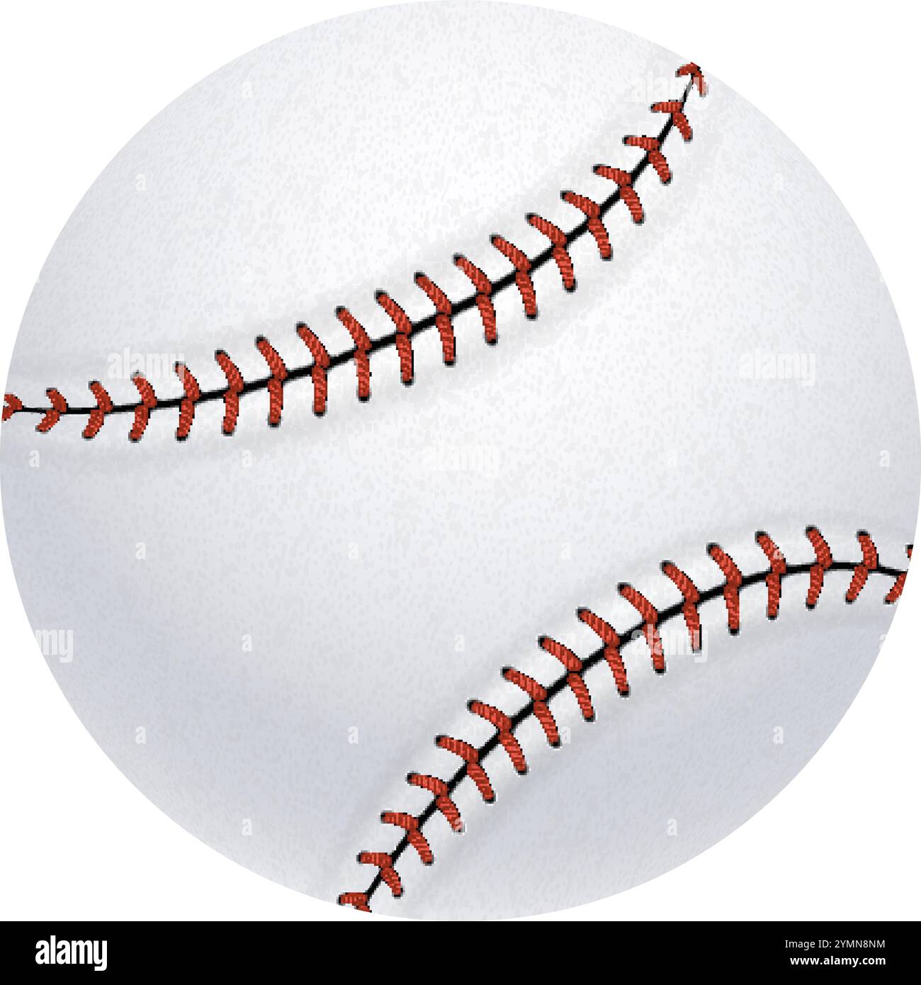 Realistic white softball ball. Sport game mockup isolated on white ...