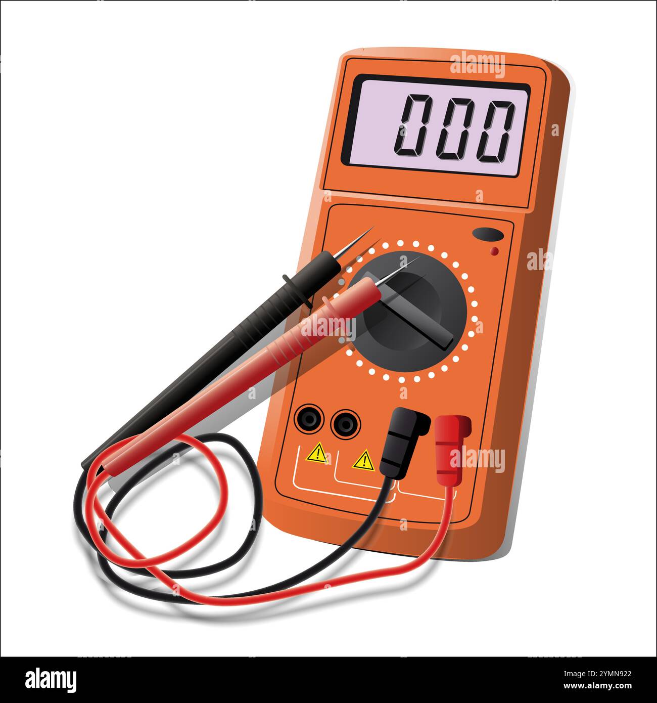 Multi tester orange colour with digital display. 3d vector illustration ...