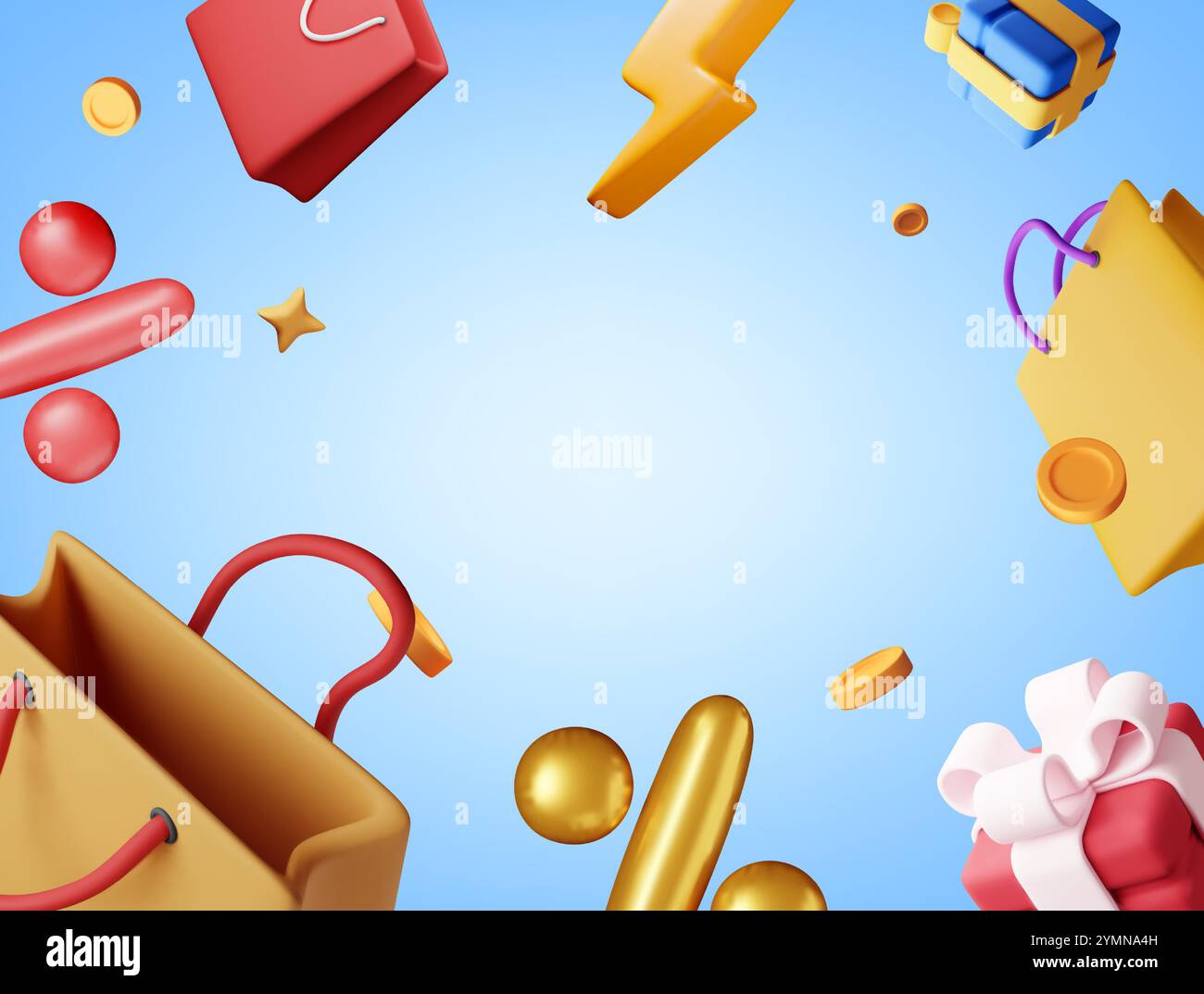 3d sale promotion concept. Render shopping banner Stock Vector Image ...