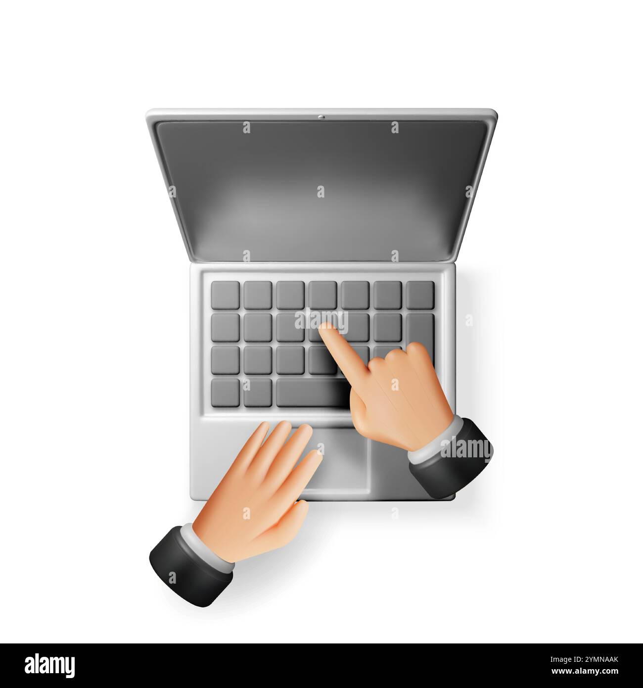 Laptop typing hands businessman Cut Out Stock Images & Pictures - Alamy