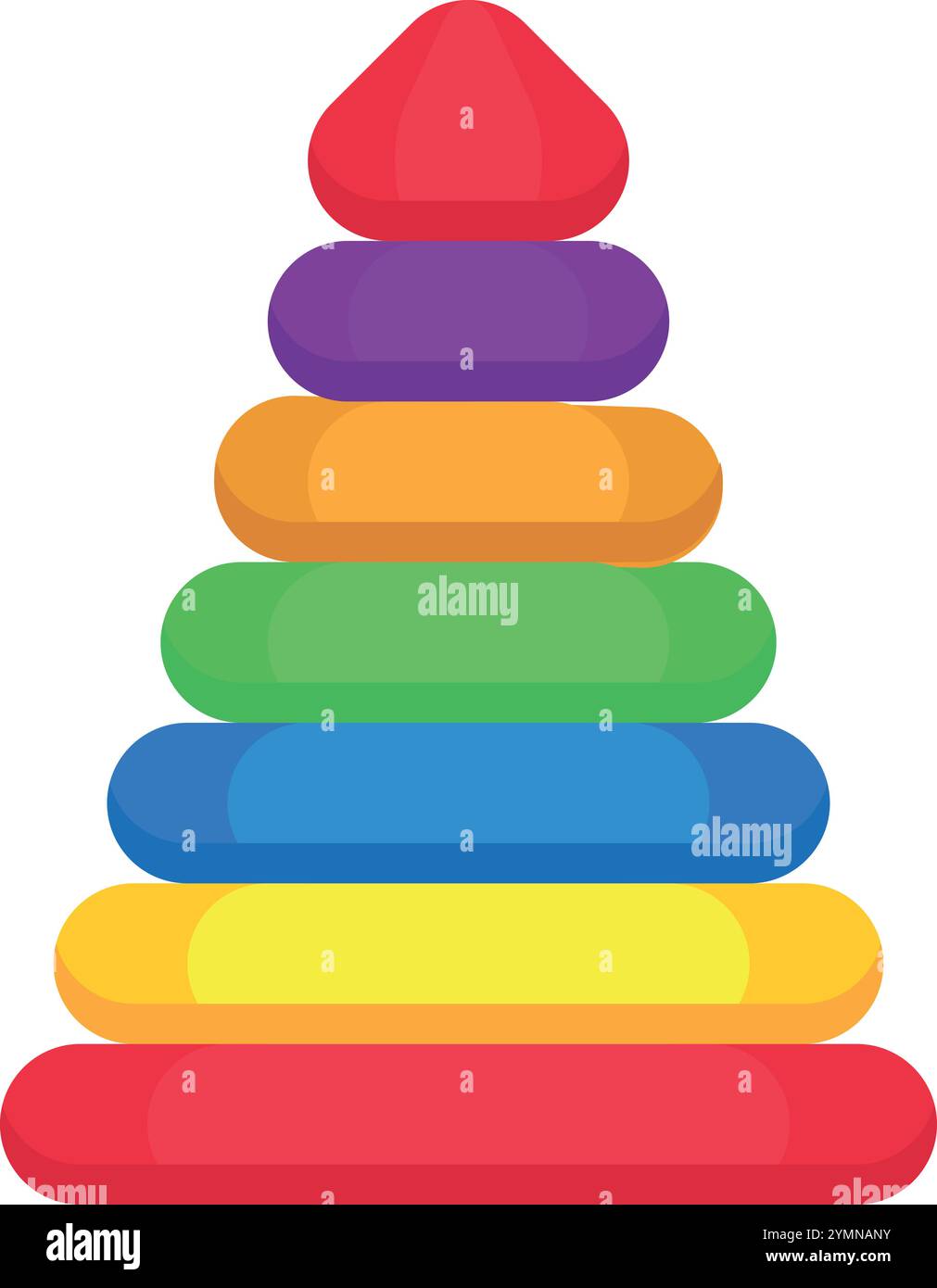 Pyramid color toy icon. Child educational puzzle isolated on white ...