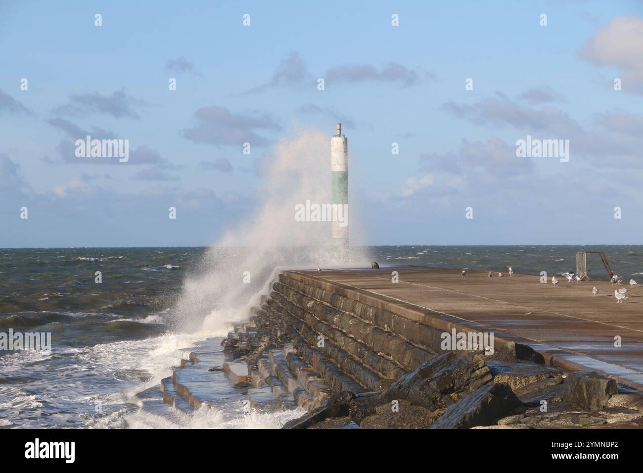 Aberystwyth Wales UK weather 22nd November 2024 Storm Bert nears the ...