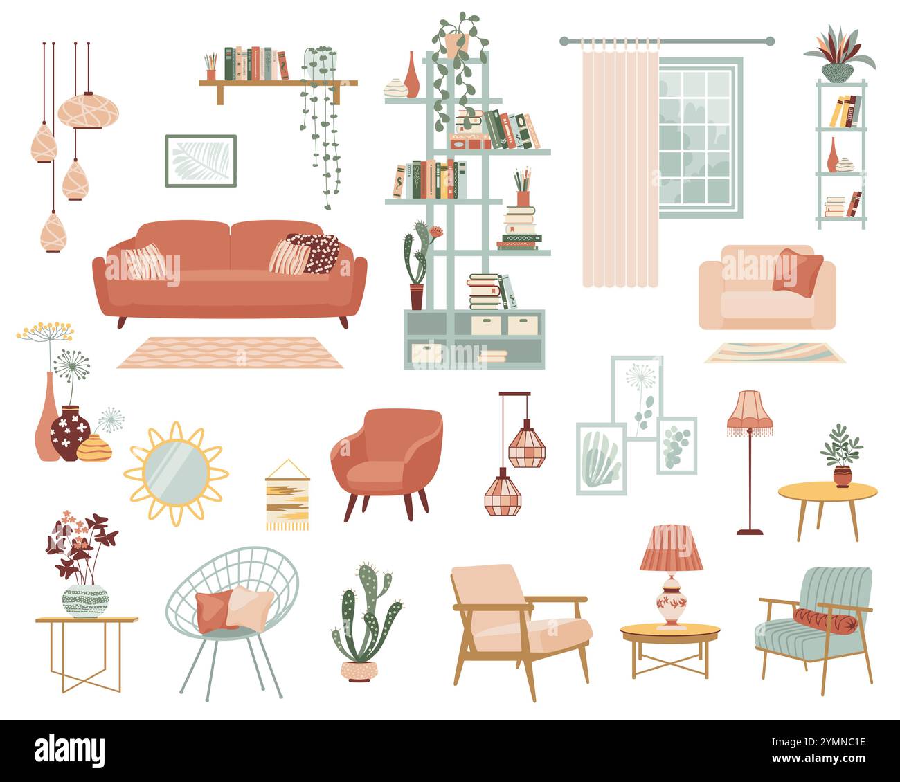 Stylish room decor Stock Vector Images - Alamy
