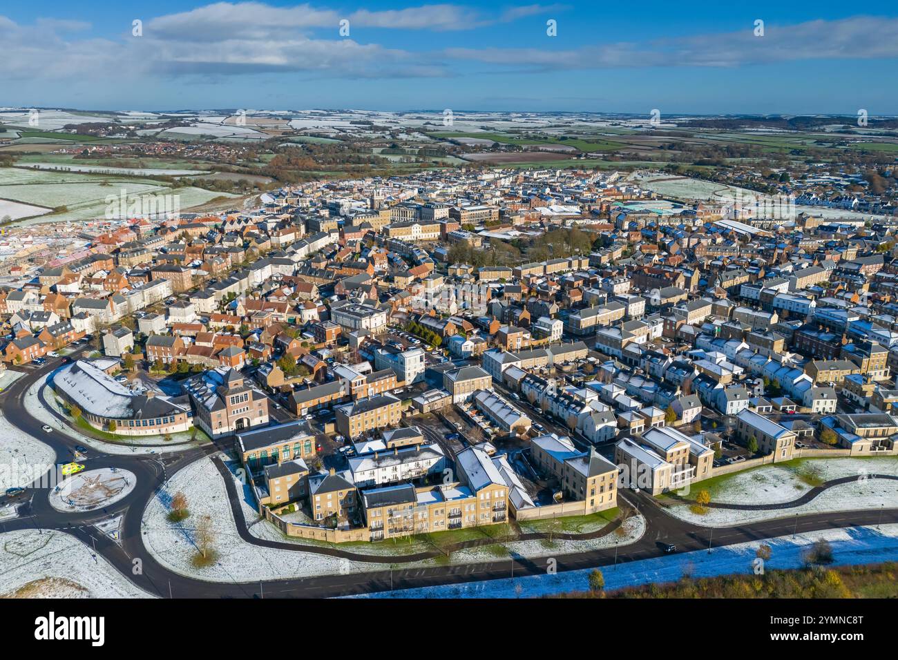 Poundbury, Dorchester, Dorset, UK. 22nd November 2024. UK Weather. Snow ...