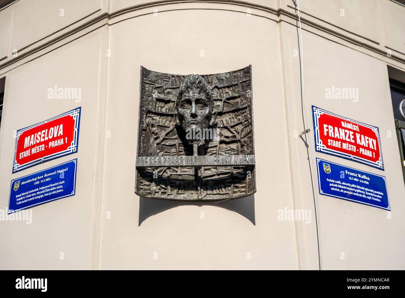 Plaque marking the birthplace of Czech author Franz Kafka in Male ...