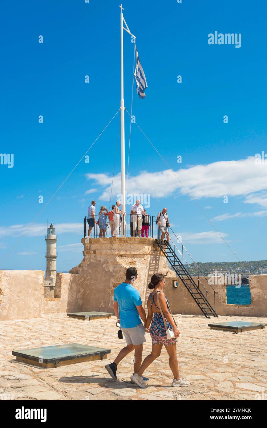 Chania Naval Museum, view in summer of people exploring the old ...