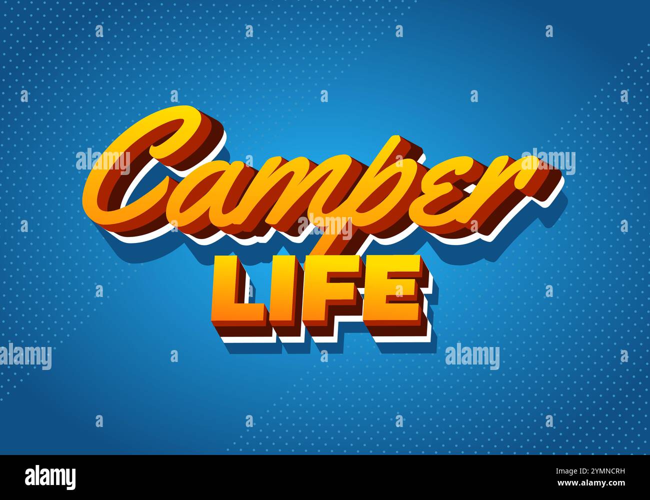 Camper life. Text effect design for social media or digital ads in bold ...
