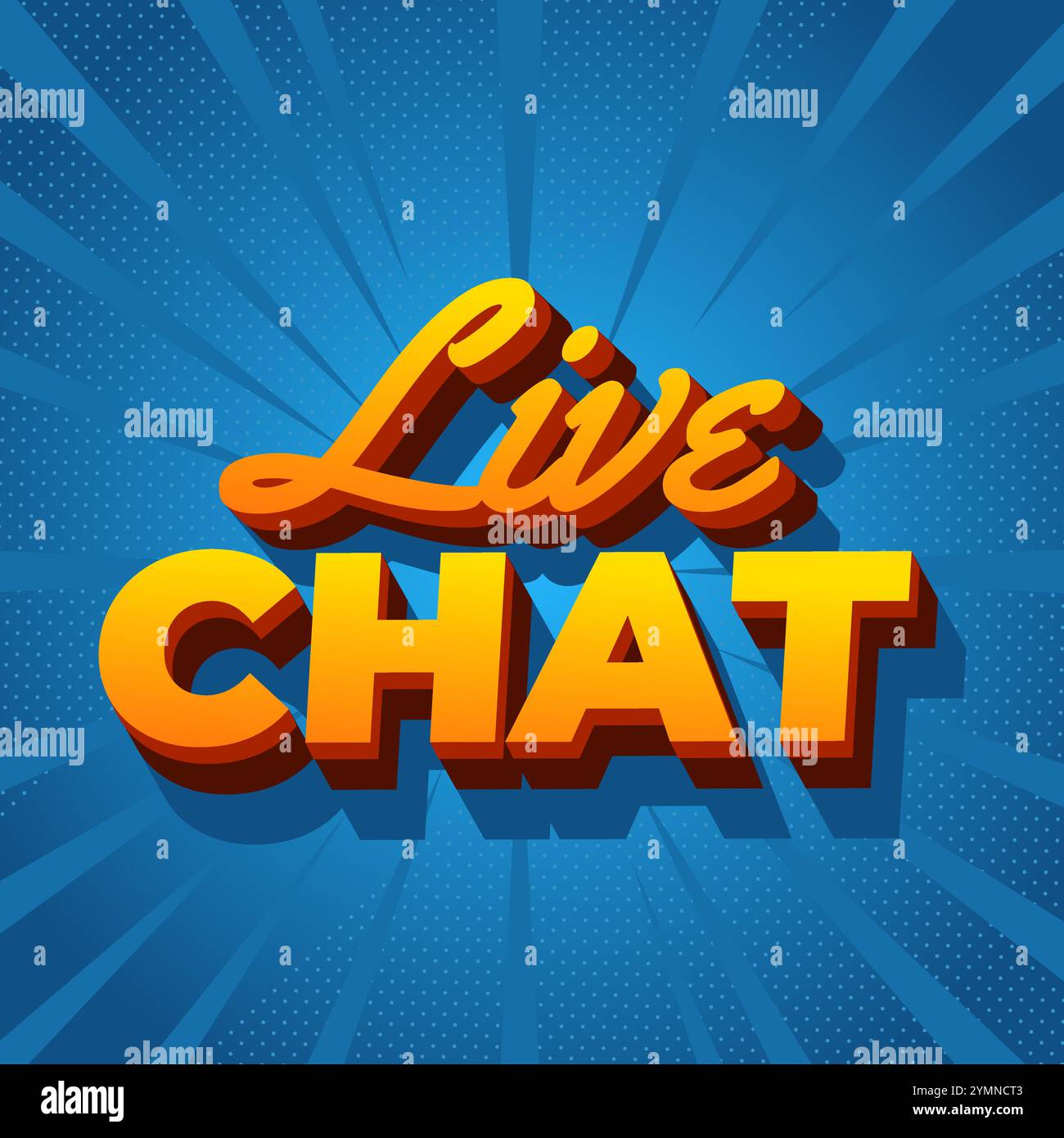 Live chat. Text effect design in bold font and 3D style, for social ...