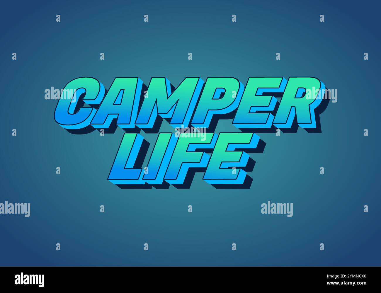 Camper life. Text effect design for social media or digital ads in bold ...