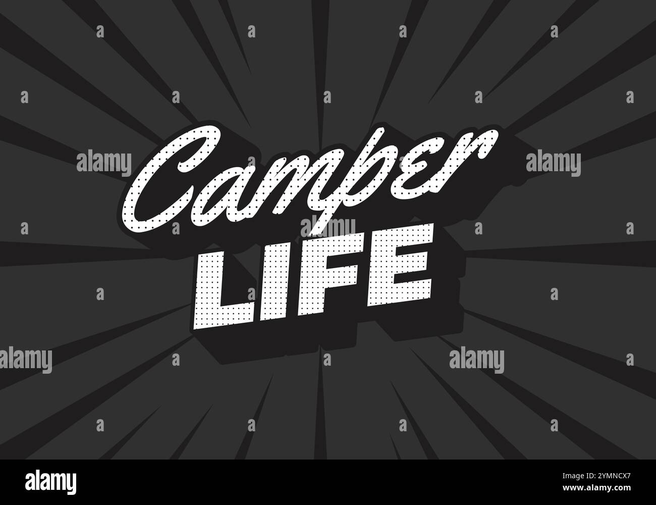 Camper life. Text effect design for social media or digital ads in bold ...