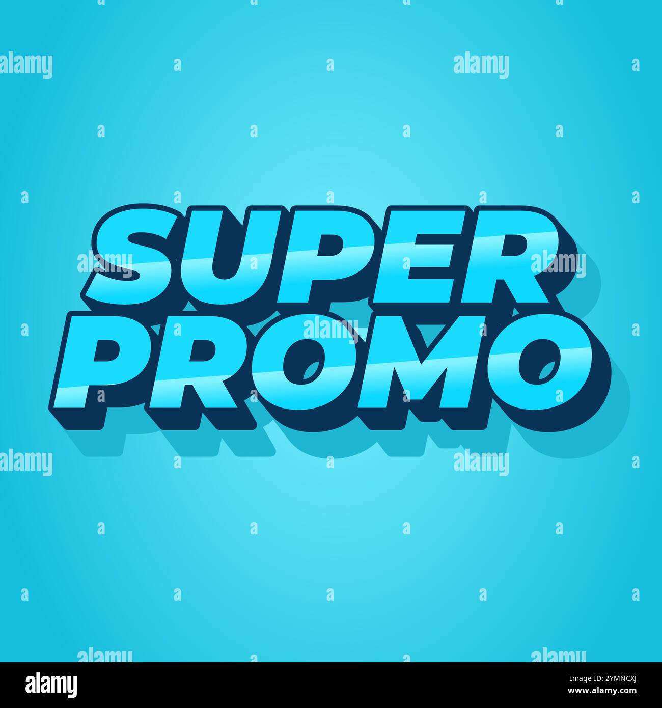 Super promo. Text effect design in square size with bold font and 3D ...