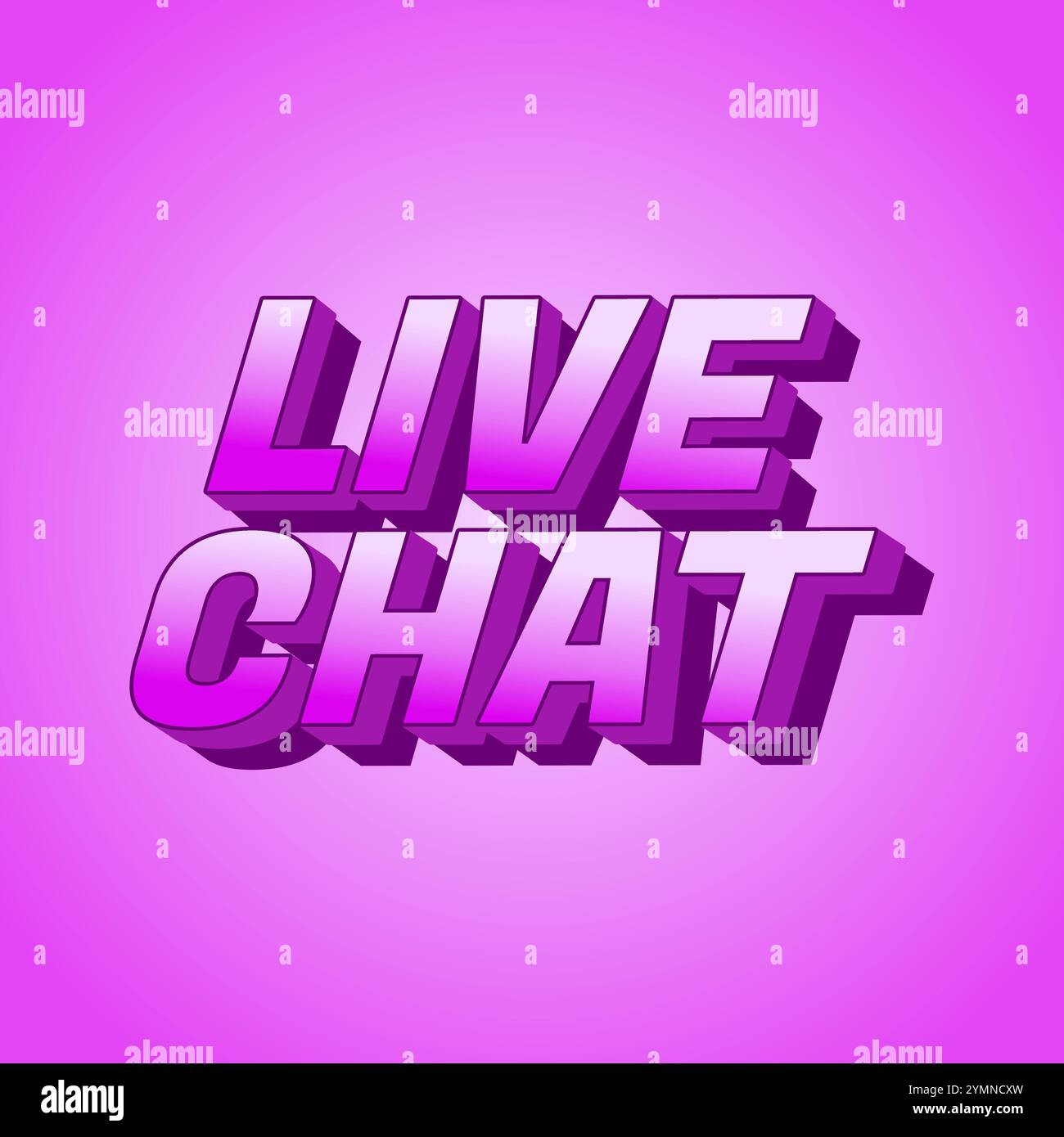 Live chat. Text effect design in bold font and 3D style, for social ...