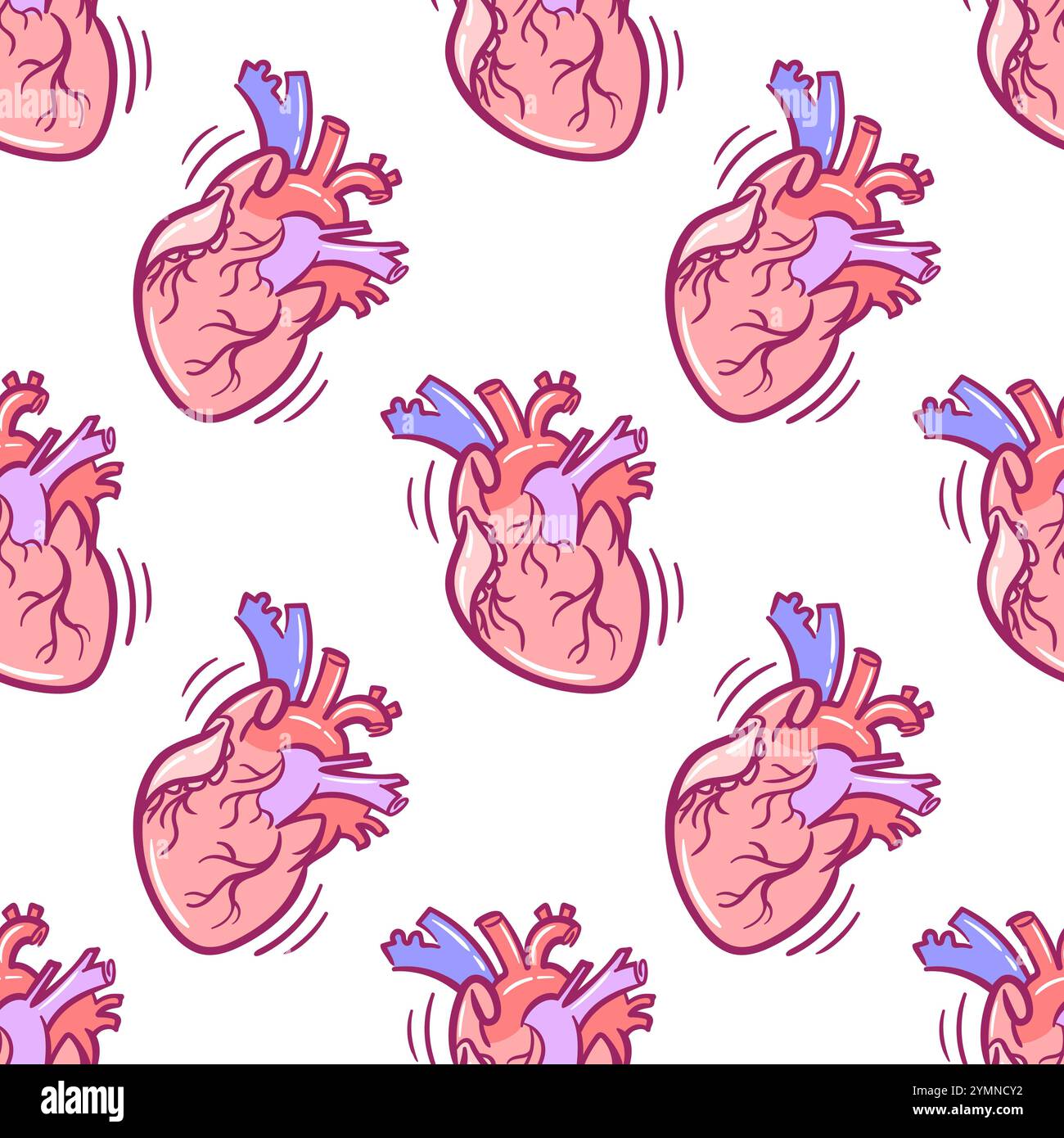 A detailed, hand-drawn illustration of a realistic anatomical heart in ...