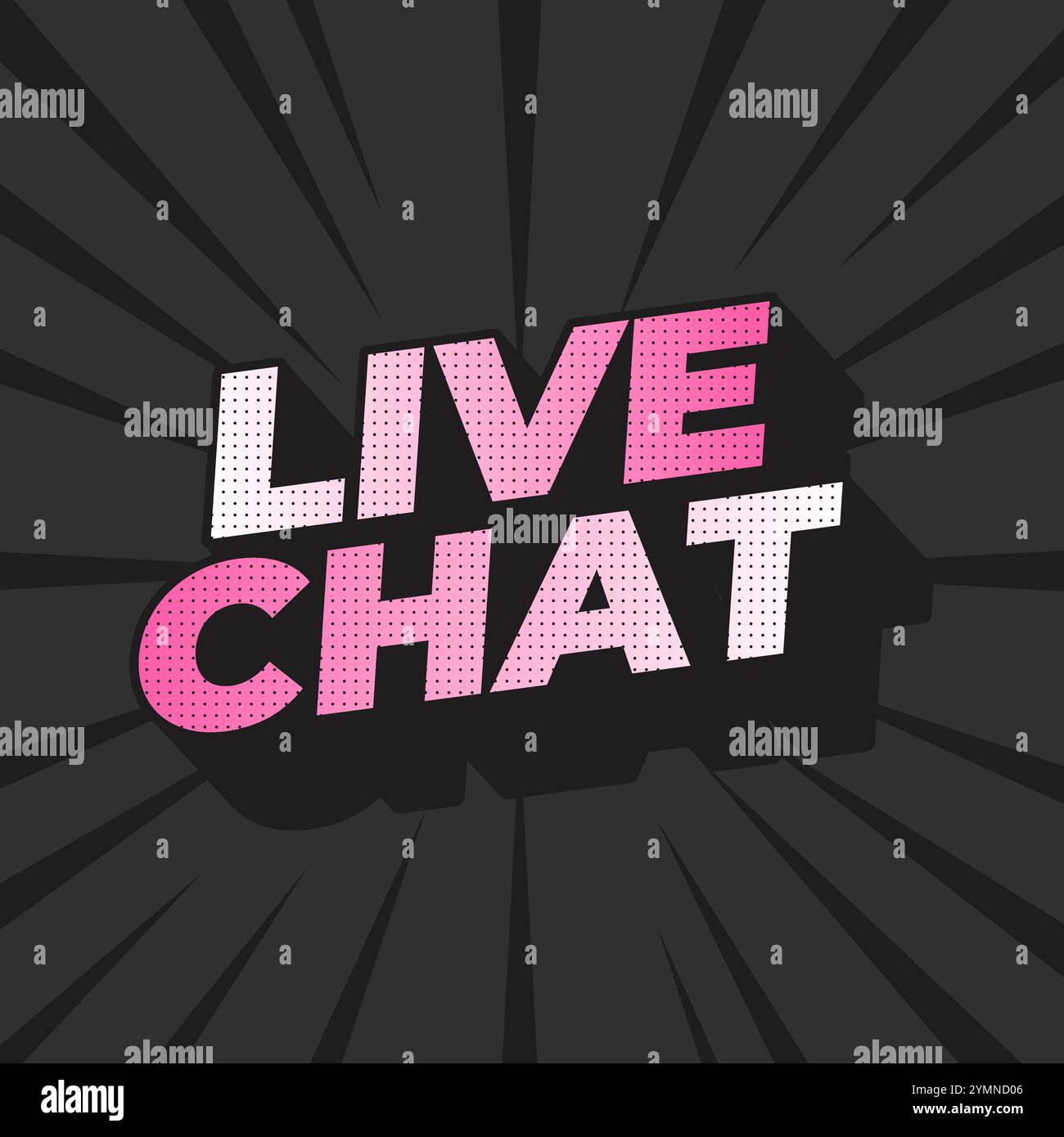 Live chat. Text effect design in bold font and 3D style, for social ...
