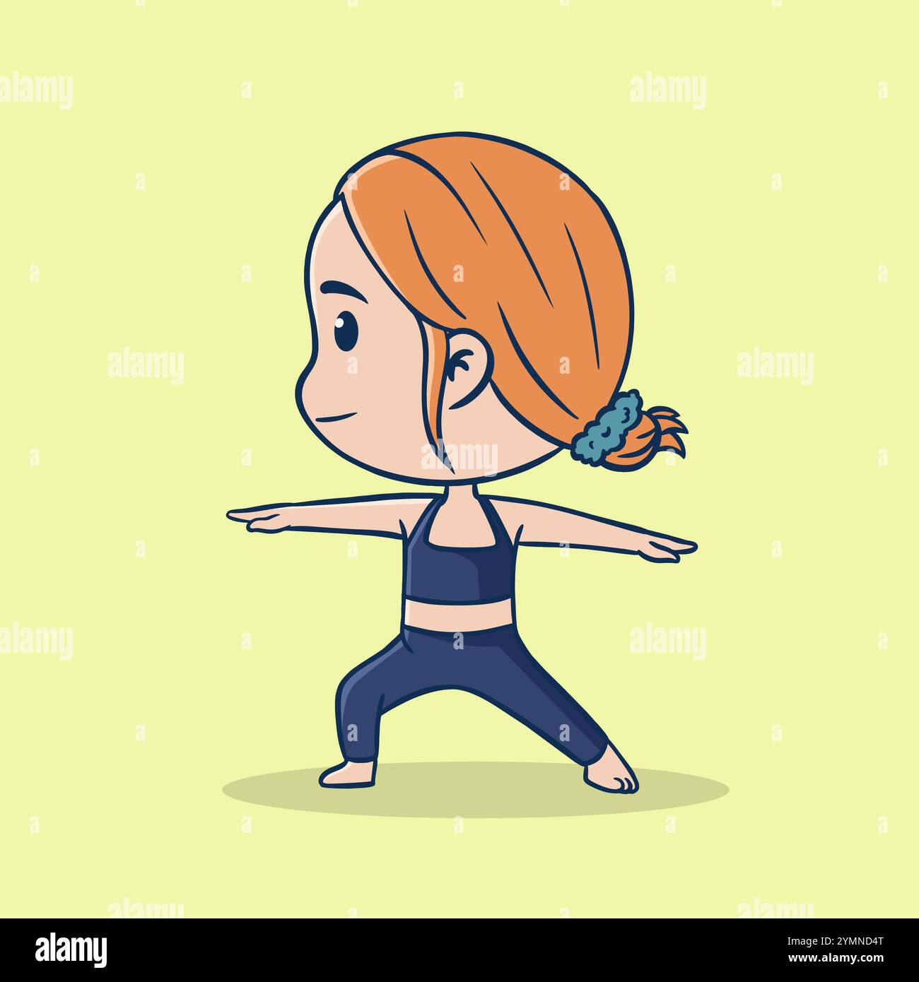 Mascot character illustration design of a girl in yoga pose, chibi style Stock Vector Image ...