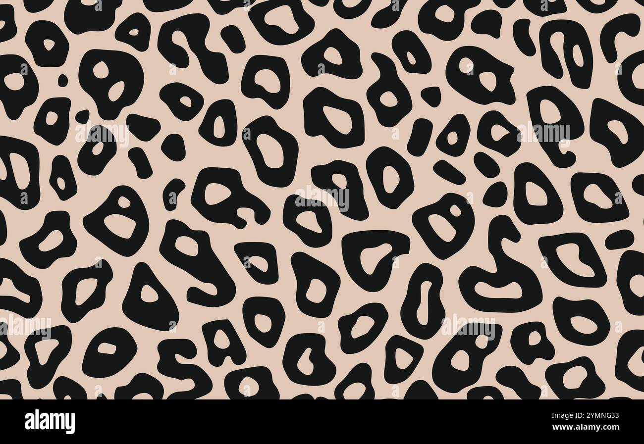 black and white leopard print pattern on the ground, flat illustration style, vector graphics ...