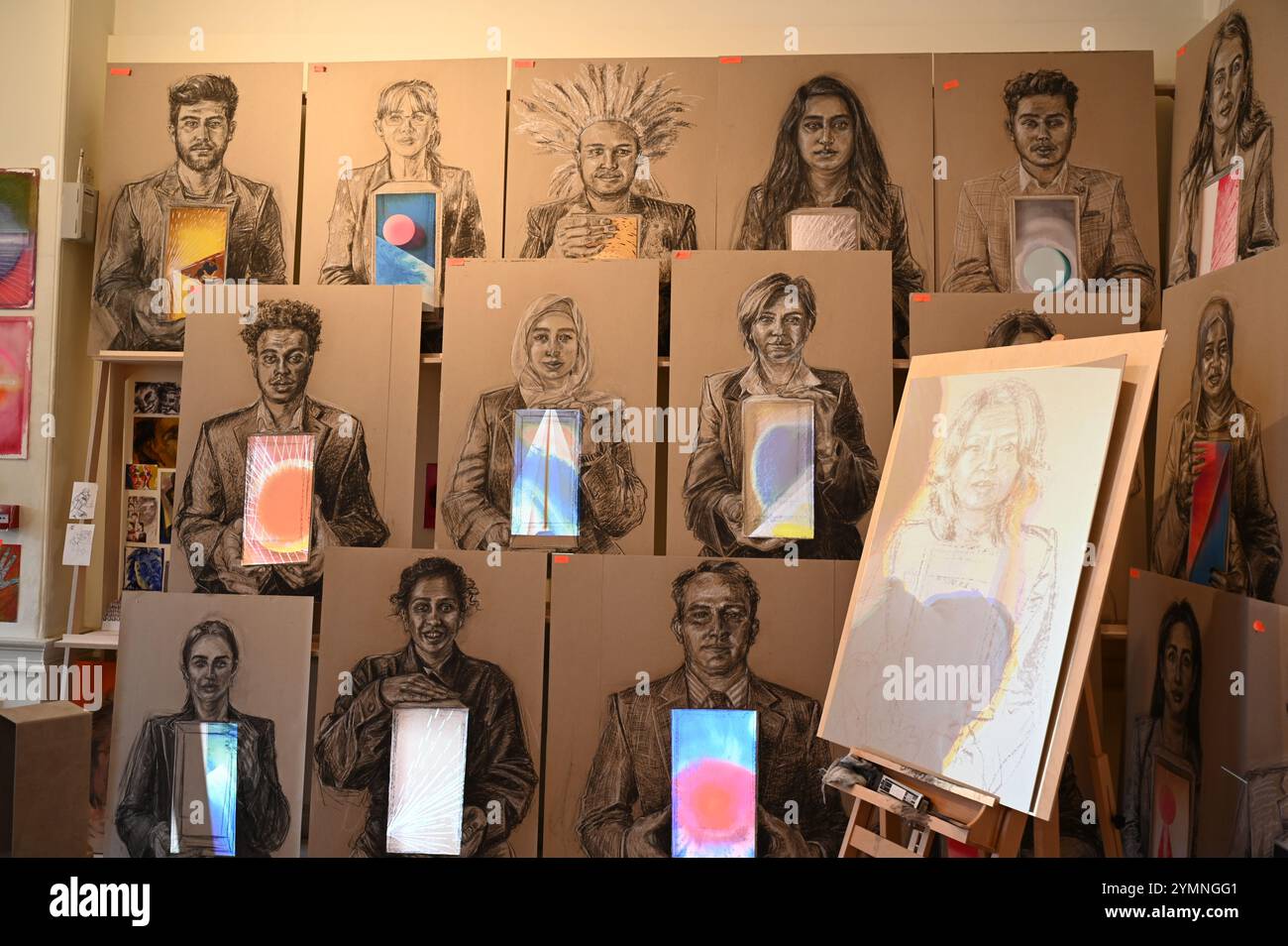 A recreation of the artist's studio including an edition of her ...