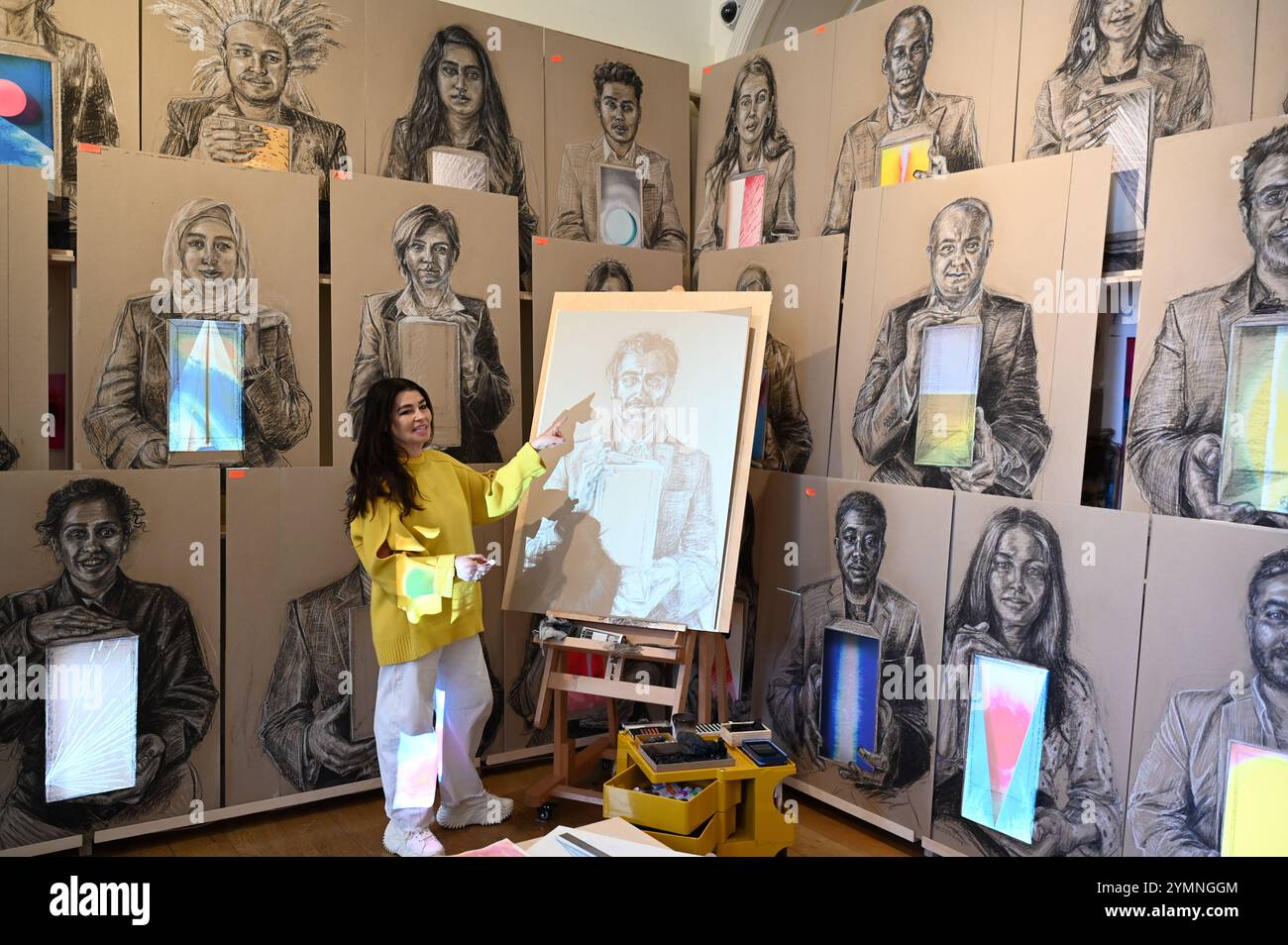 A recreation of the artist's studio including an edition of her ...