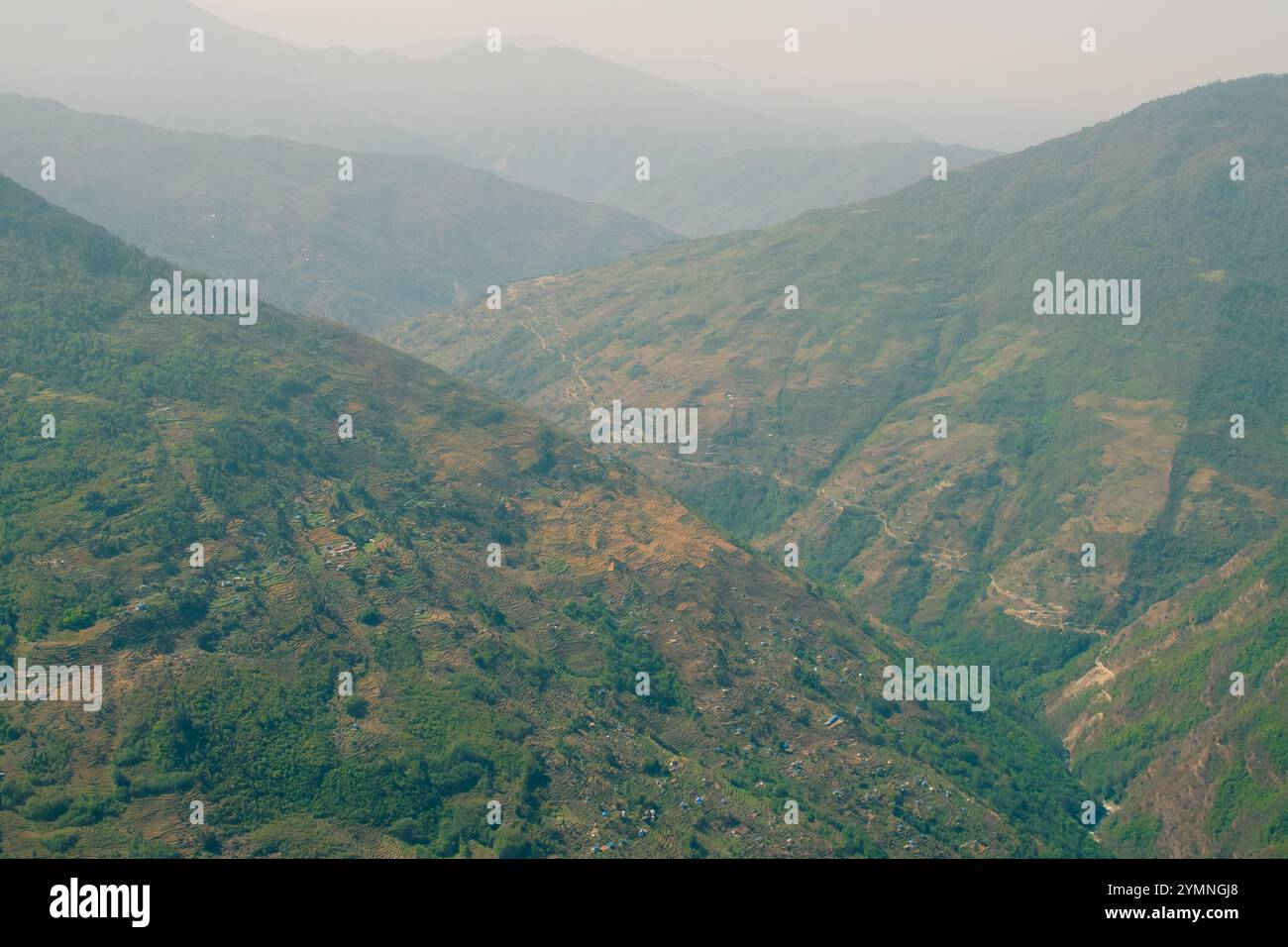 Aerial view of Bhedetar hill station in Dhankuta, Nepal. High quality ...