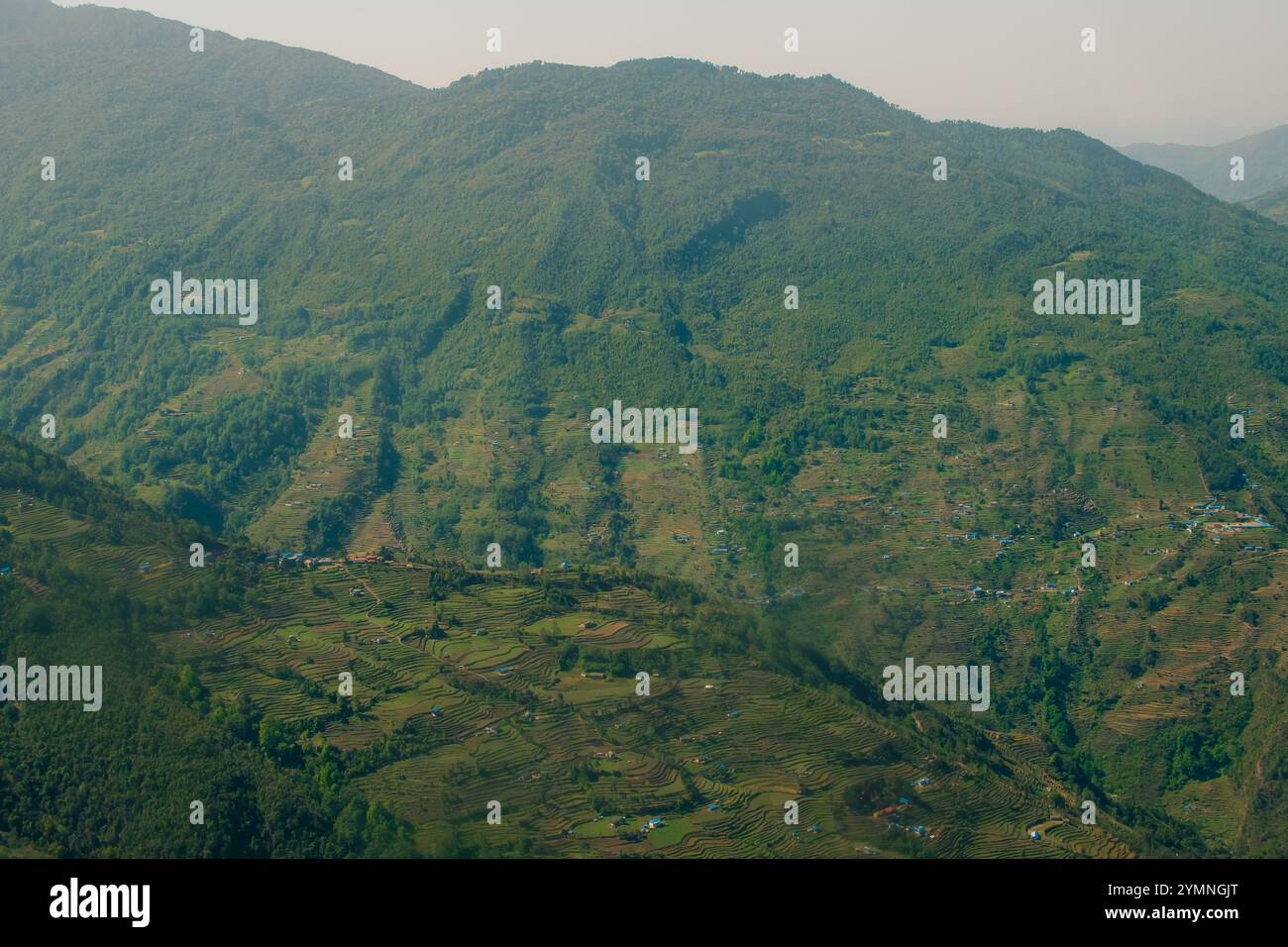 Aerial view of Bhedetar hill station in Dhankuta, Nepal. High quality ...