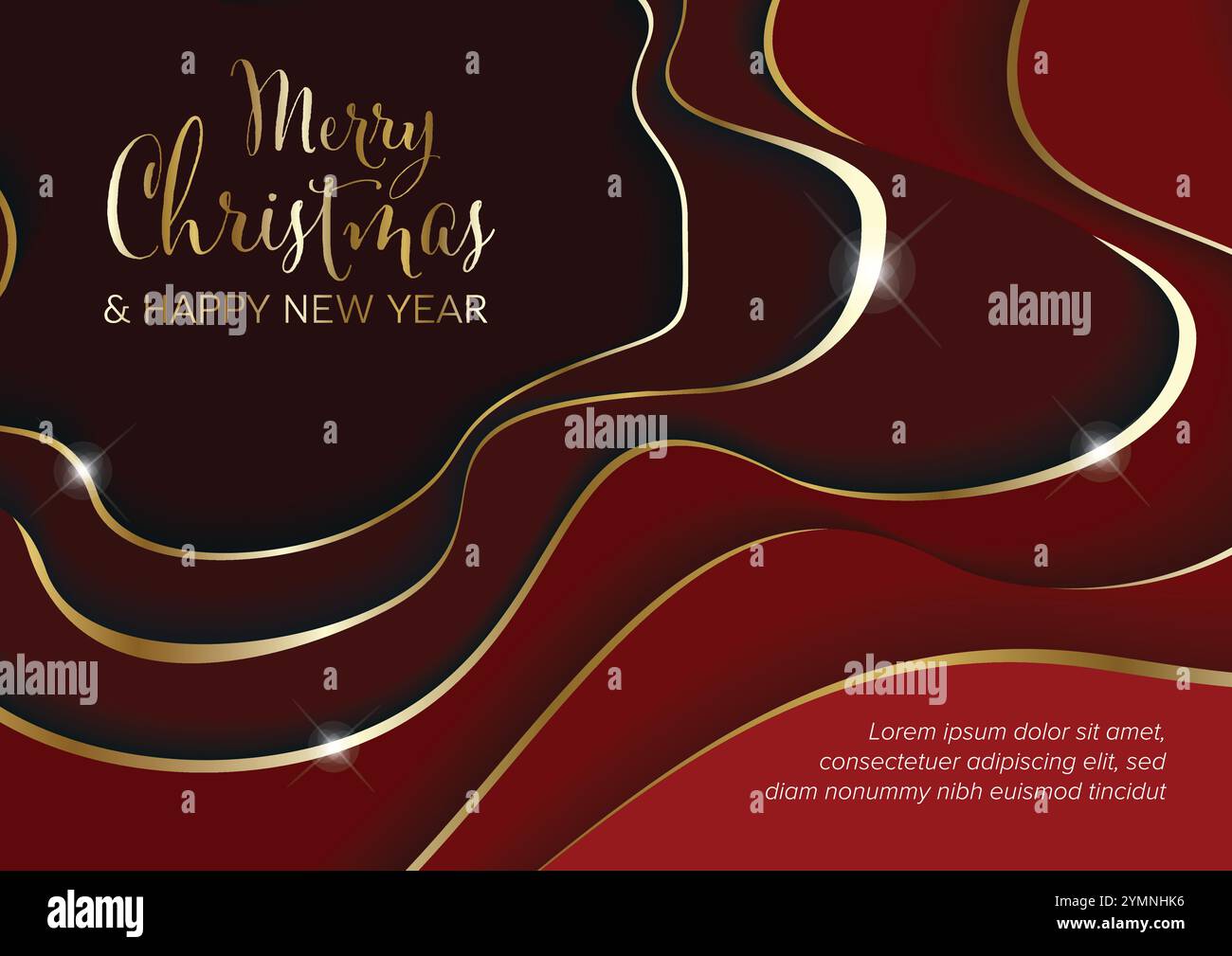 Merry Christmas and happy new year modern Christmas card layoute ...