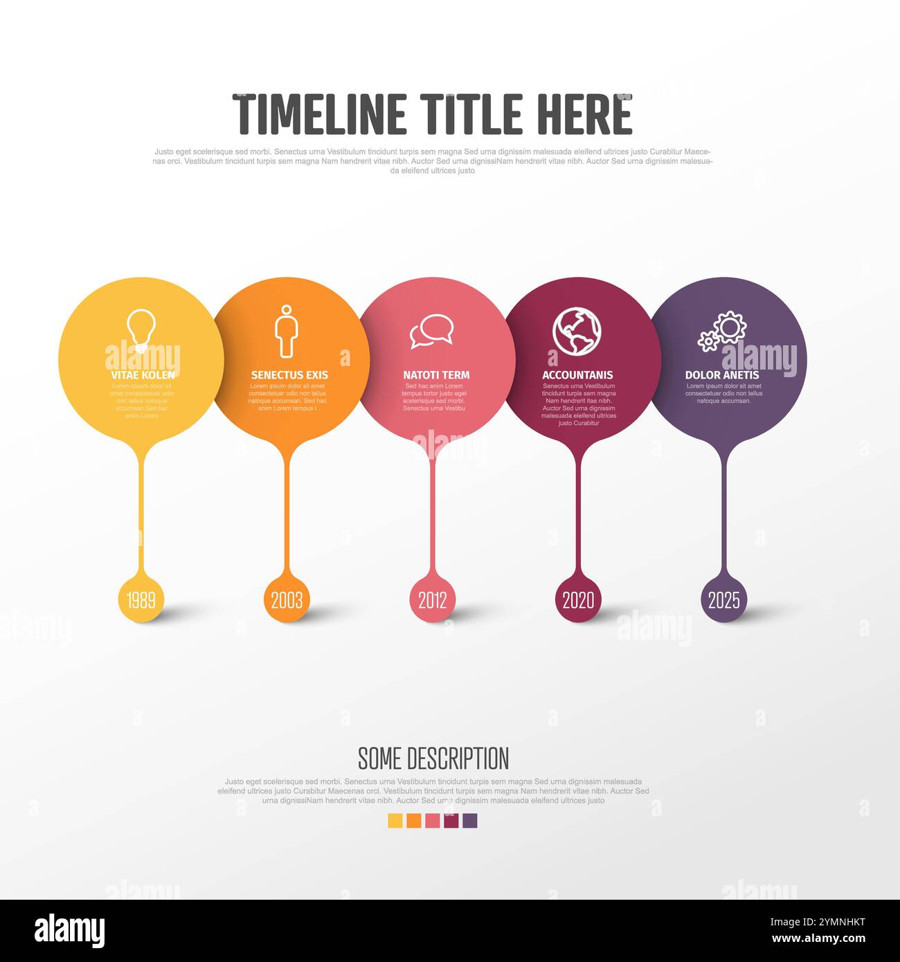 Multipurpose infographic template for company history on simple ...