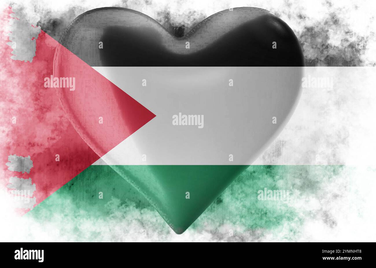 Palestine flag heart shape background Stock Photo - Alamy