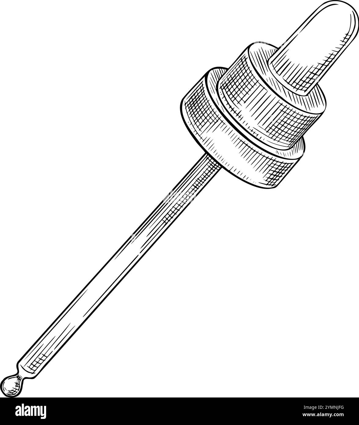 Vector illustration of vintage Dropper in linear style. Outline hand ...