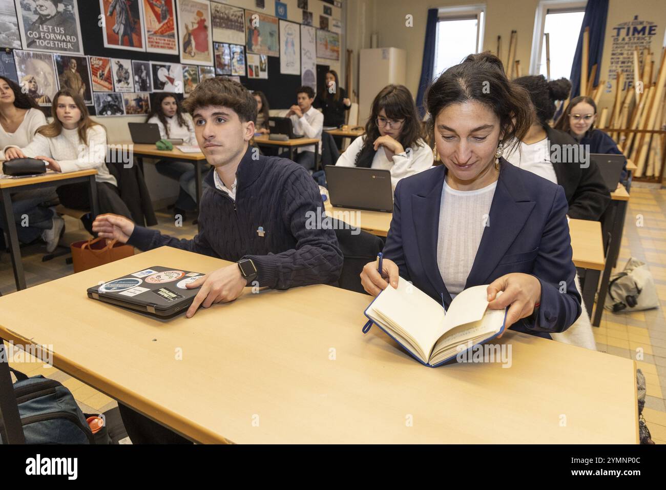 President Vlaamse scholierenkoepel Gabriel Leka and Flemish Minister ...