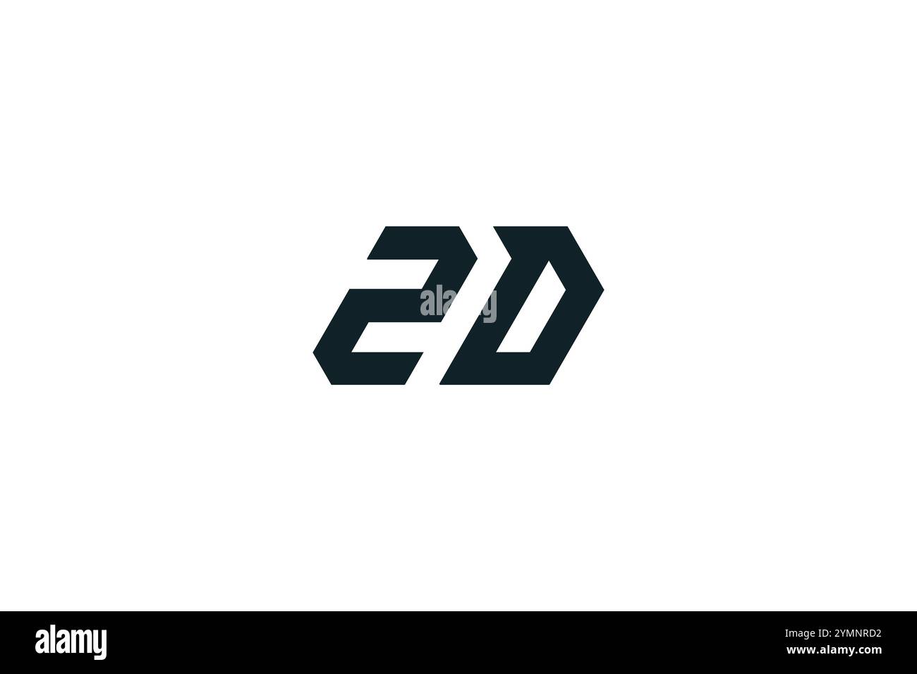 Monogram Letter 2d Modern Initial Logo Design 2d Linked Circle