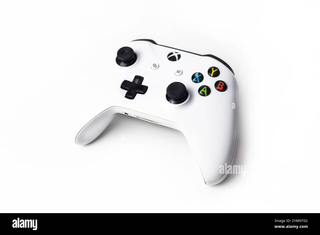 White Xbox One S Controller, Joystick isolated on a white background ...