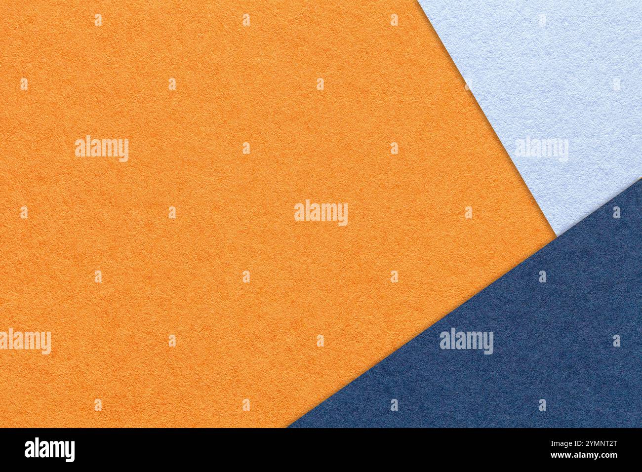 Texture of craft orange color paper background with sky and navy blue ...